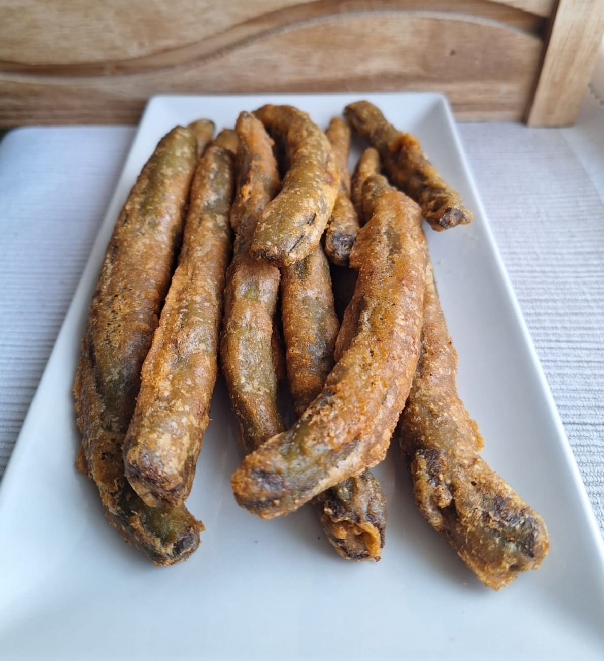 Habas tiernas rebozadas. – Una de col y otra de azúcar